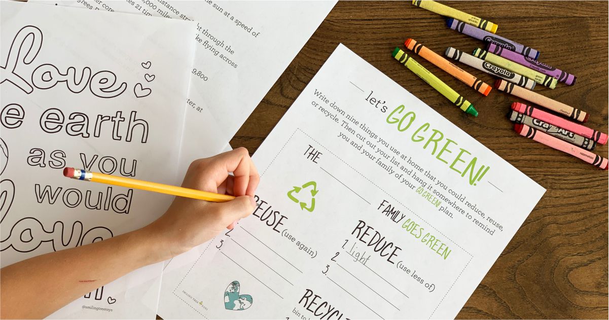 free Love the Earth kids activity packet | Smiling Tree Toys blog