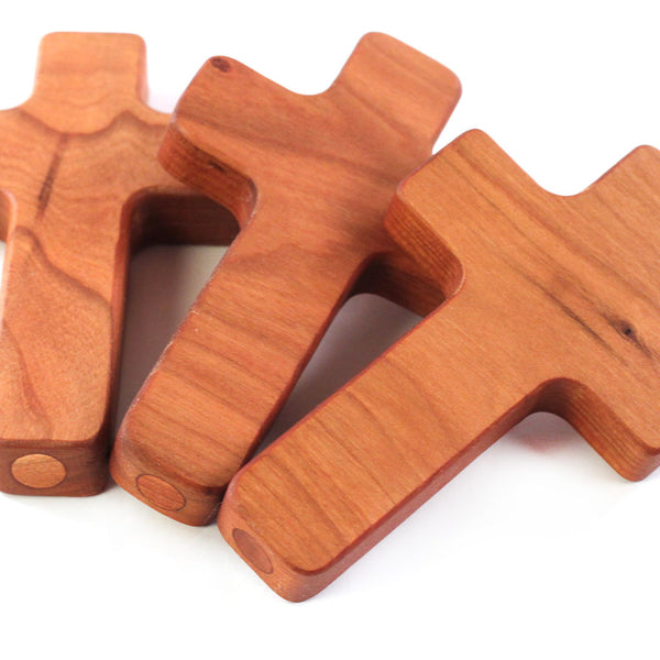 On Sale | Wooden Cross Rattle for Babies | Baptism Gift Made in USA ...