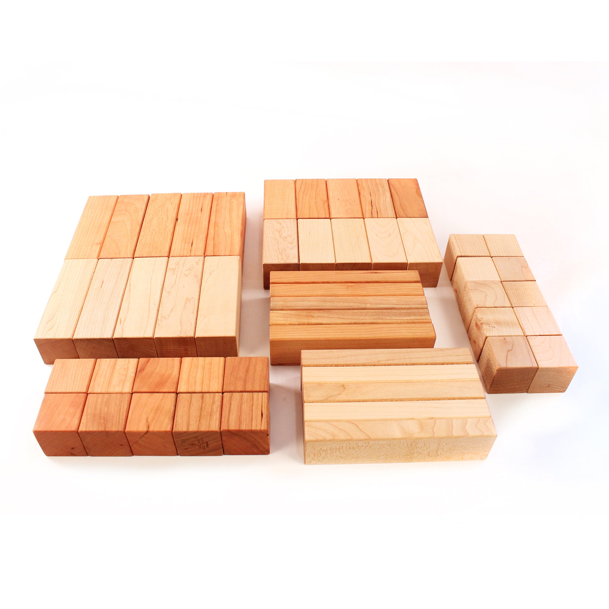 Wooden Building Blocks for Kids, 50-piece Hardwood Set, Made in USA ...