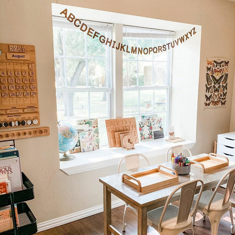 wooden name buntings, alphabet buntings and neutral holiday wall decor ...