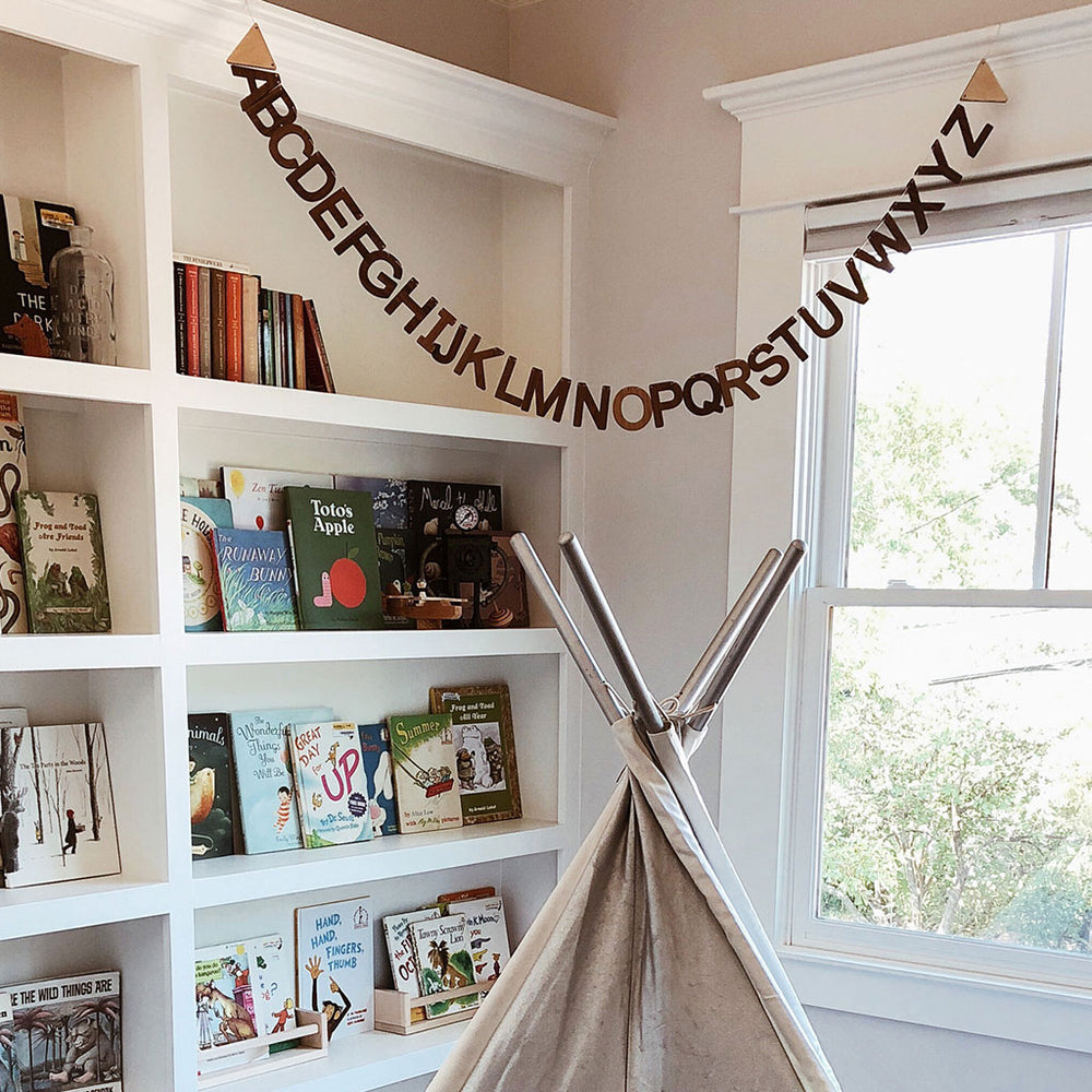 wooden name buntings, alphabet buntings and neutral holiday wall decor ...