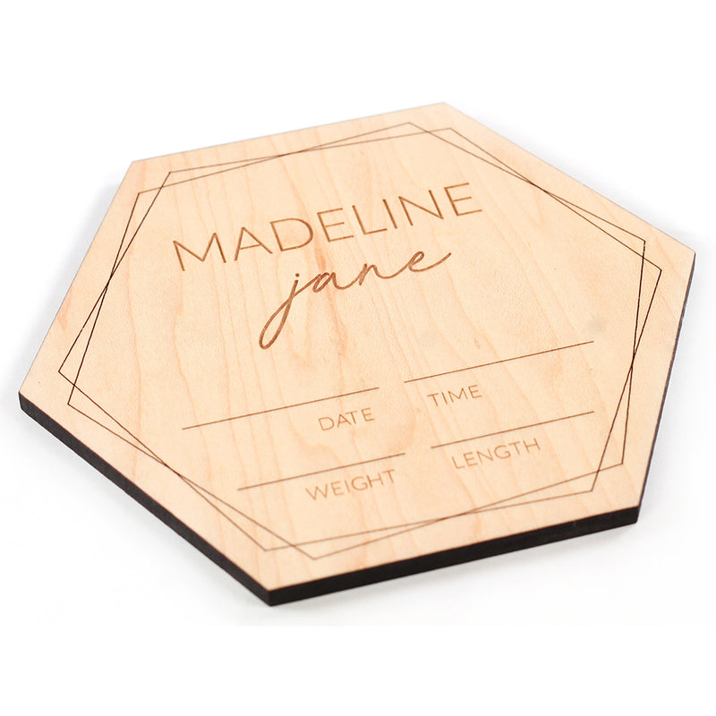 Engraved Baby Birth Announcement Sign - Smiling Tree