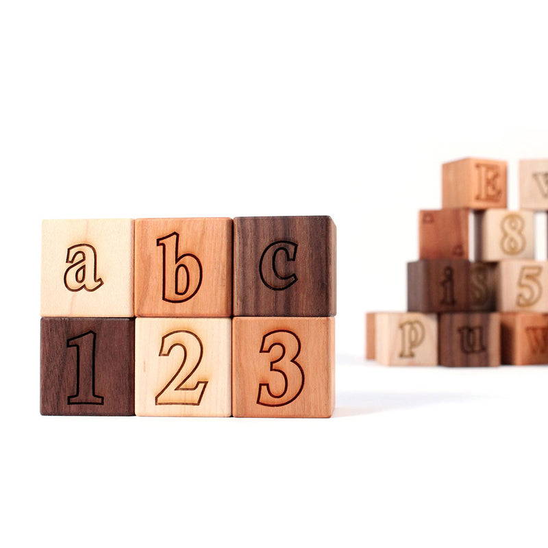 Wooden Letter & Number Blocks - Smiling Tree