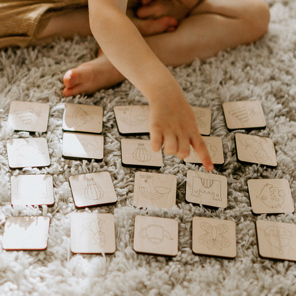 Wood Tile Memory Game for Kids - Smiling Tree