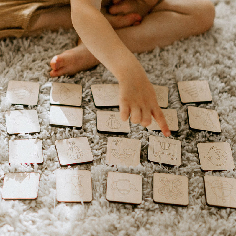 Wood Tile Memory Game for Kids - Smiling Tree