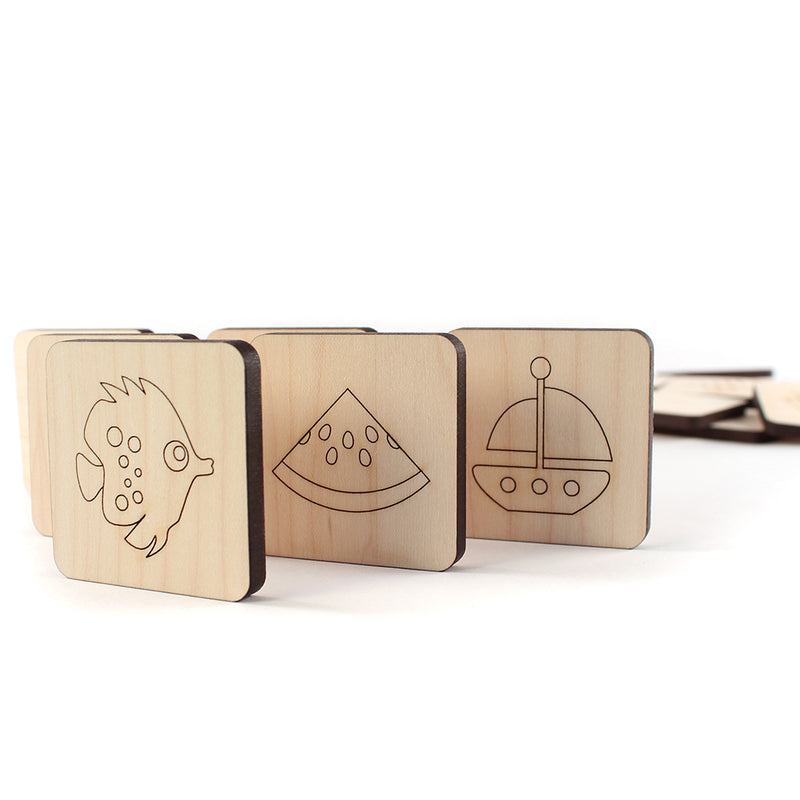 Wood Tile Memory Game for Kids - Smiling Tree