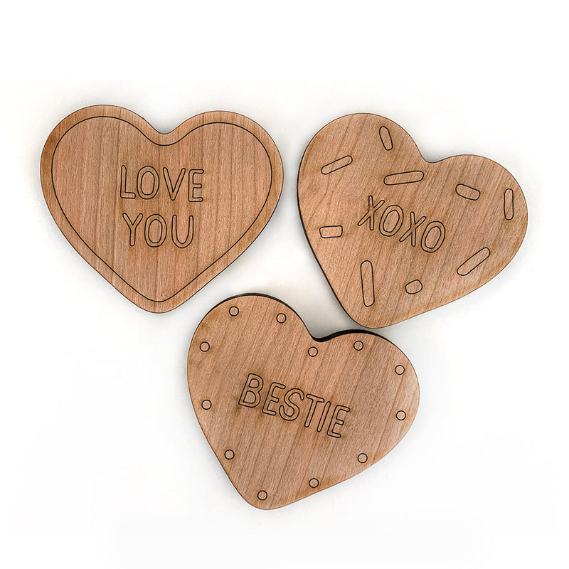 Color-Your-Own Valentine Wooden Heart Charms for Kids - Smiling Tree