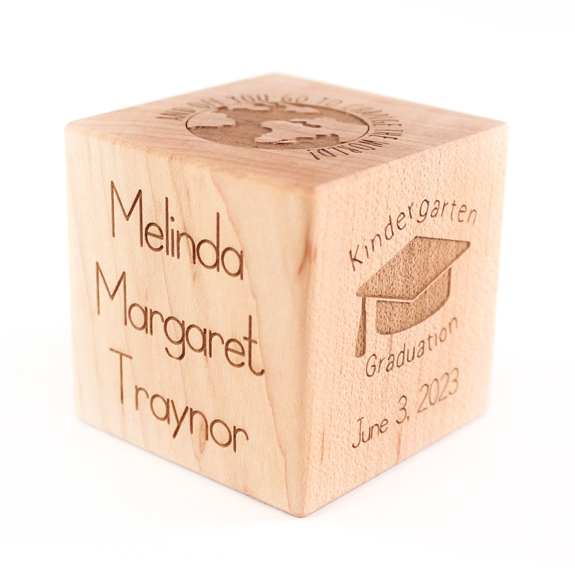 Kindergarten Graduation Gift Block - Smiling Tree
