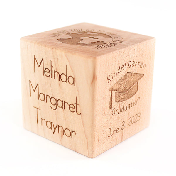 Kindergarten Graduation Gift Block - Smiling Tree