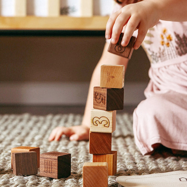 Wooden Number Blocks for Kids – USA Made - Smiling Tree